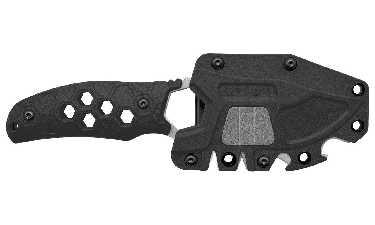 Camillus Comb Black Fixed Blade Knife | Camillus