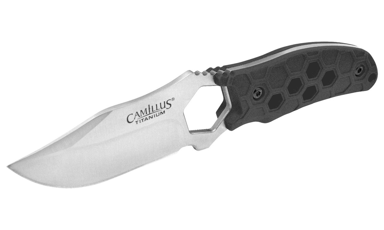 Camillus Comb Black Fixed Blade Knife | Camillus