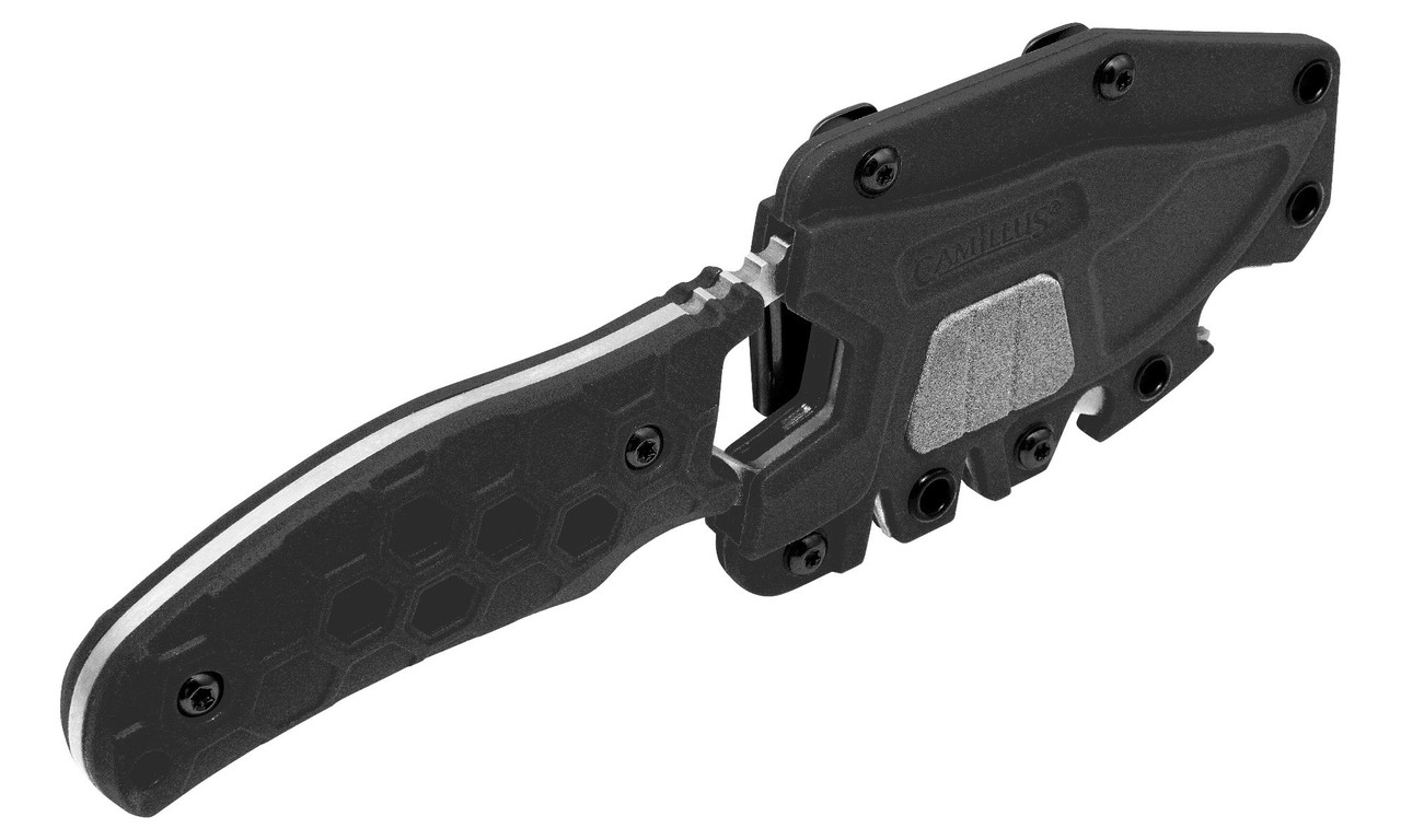 Camillus Comb Black Fixed Blade Knife | Camillus